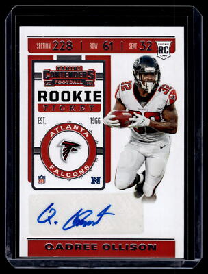 Qadree Ollison 2019 Panini Contenders Rookie Ticket Autograph Card #203 ...