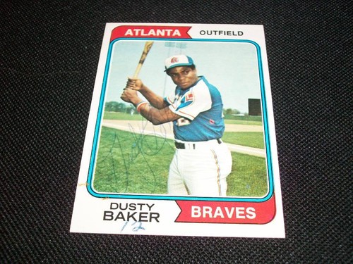 Braves Dusty Baker Autographed Signed 1974 Topps Card #320 Vintage ...