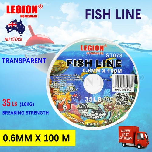 Fish Line 35lbs 0.6mm 100m Transparent Durable Heavy Duty Multi-purpose ...
