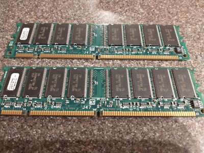 Two Sticks Micron 16x64 pc100-323-520 Memory RAM = 128MB - MT8LSDT864AG ...