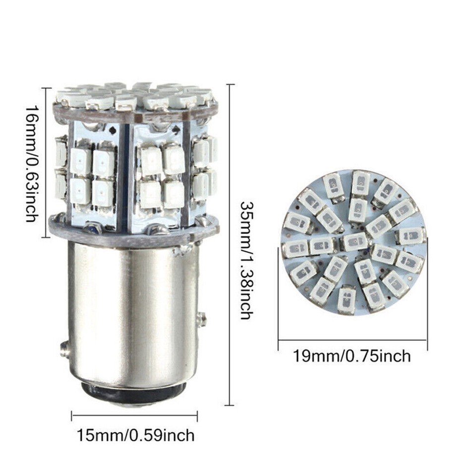 20PCS Red 1156 P21W 1206 LED Indicator Turn Signal Light Bulb 50SMD ...