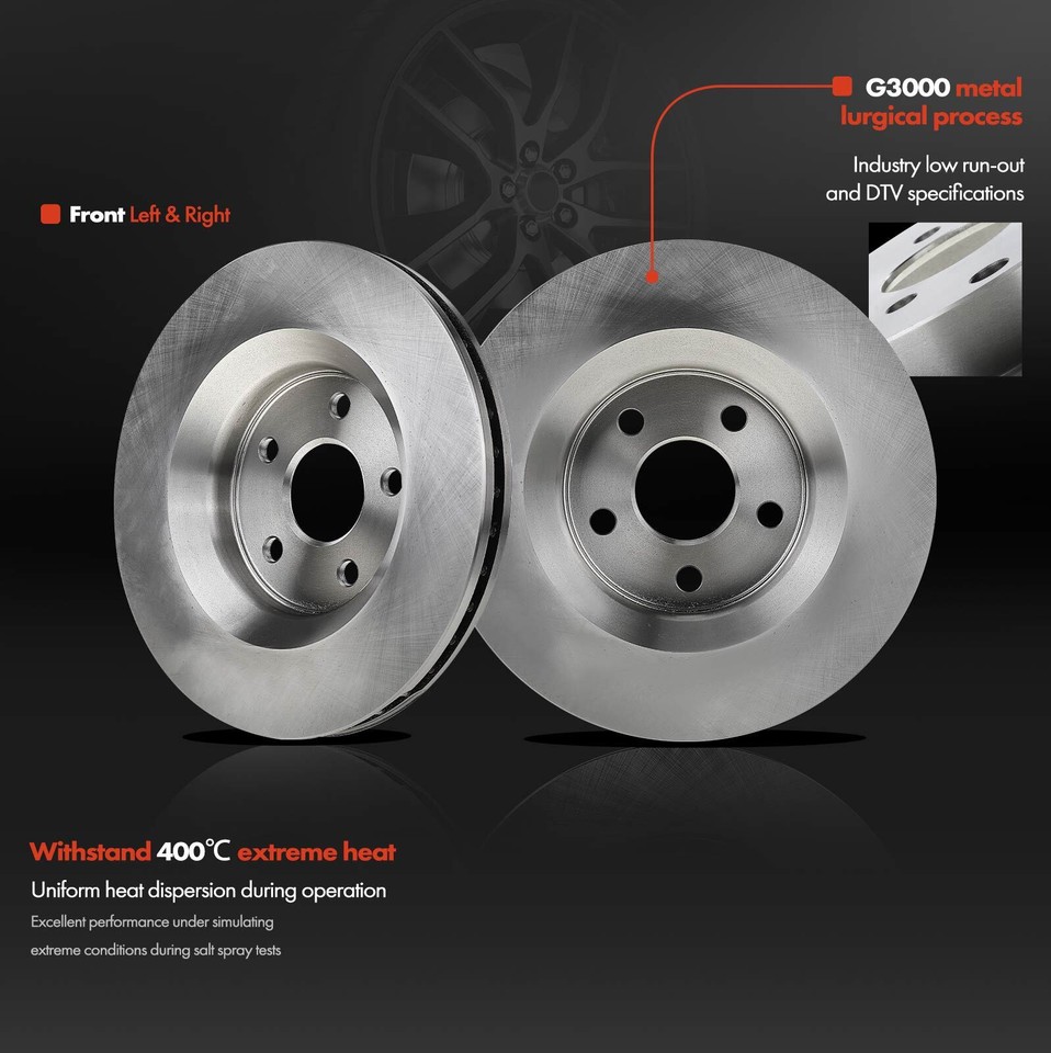 New Front Disc Brake Rotors for Jeep Grand Cherokee Dodge Durango 2011 ...
