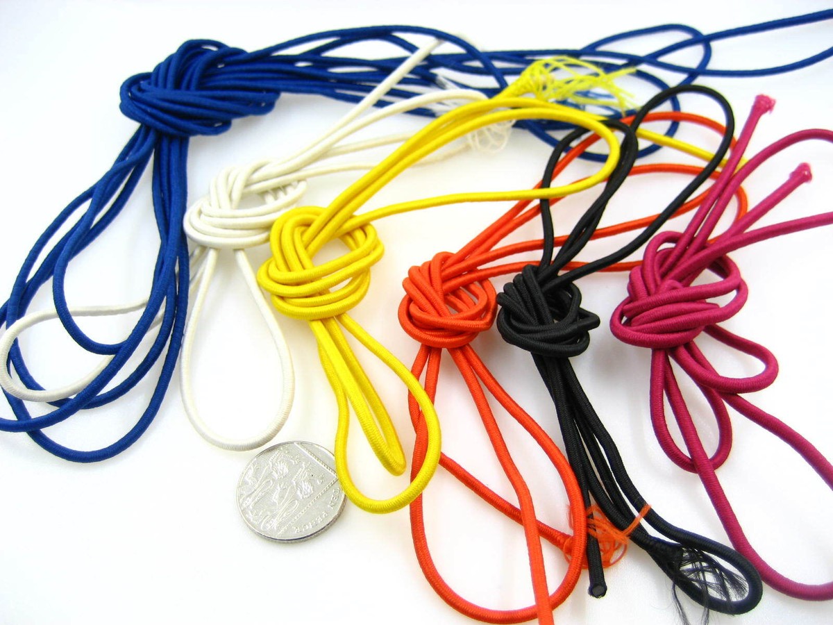 Elastic Bungee Cord 2mm Round Elastc Cord Stretch Cord Whte Black And ...