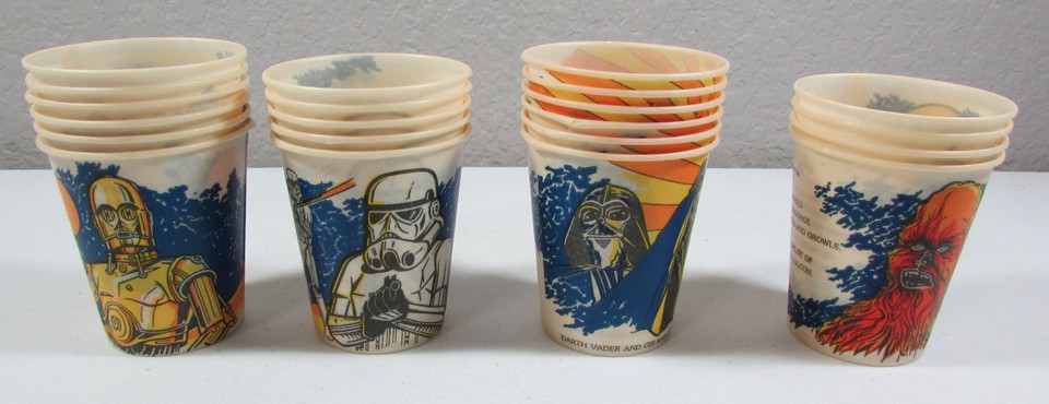 Vintage 57 STAR WARS 1980 Dixie Cups Assortment Greedo Darth Vader C3PO ...