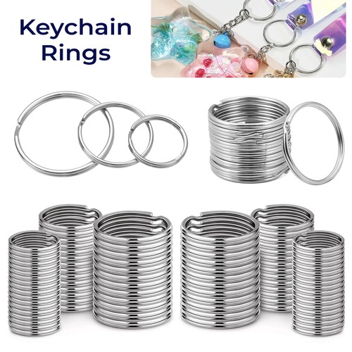Metal Small - Large Silver Split Rings Keyring Jump Hoop Loop Keys Ring ...