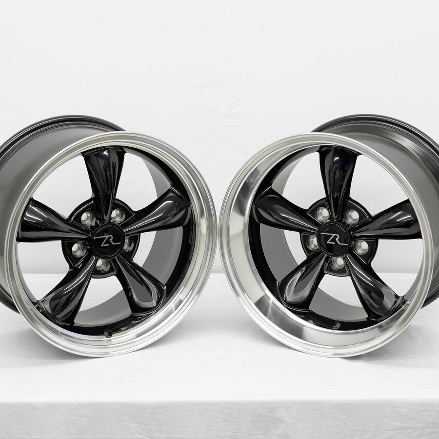 17" Gloss Black Mustang Bullitt style Wheels 17x9 17x10.5 5x114.3 SN95 ...