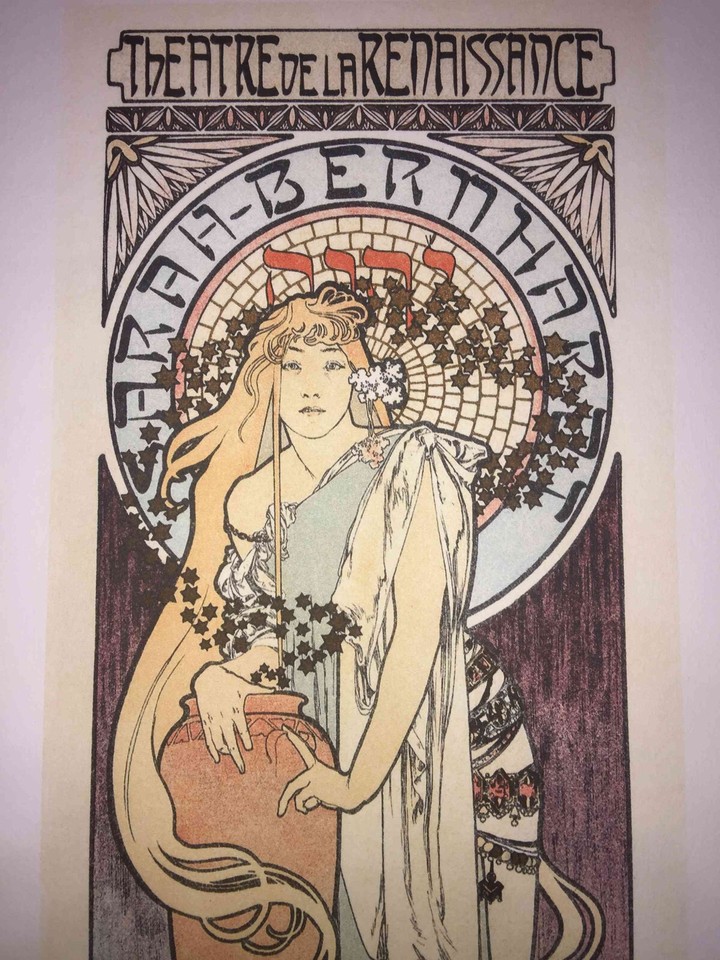 Alphonse Mucha off set lithograph cm 50x70 with certificate - signature ...