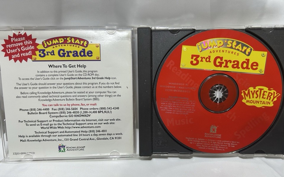 Jump Start 3rd Grade ~ Mystery Mountain with Users Guide ~ Age 7-9 ...