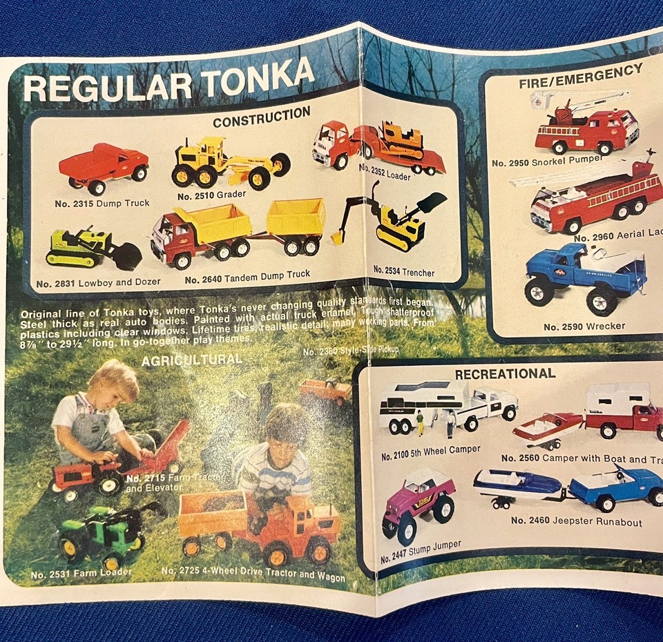 2 Vintage Tonka Toys Look Book Catalog Pamphlets 1974 Sales Brochure ...