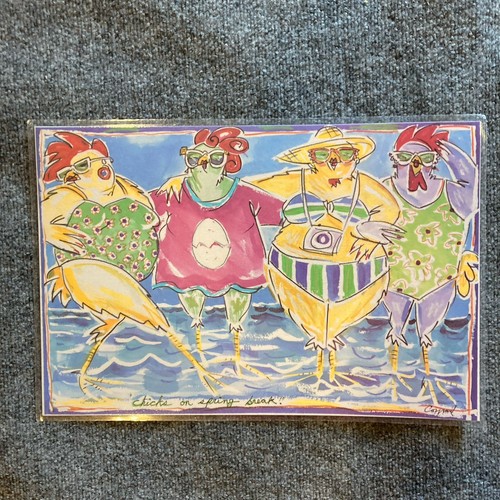 Vintage 90s Conrad Bell set of 4 Hen Party Placemats Carnevale ...
