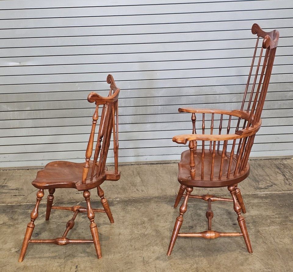 Set of 6 Fan Back Windsor Chairs Bench Made by Stephen Adams Denmark ...