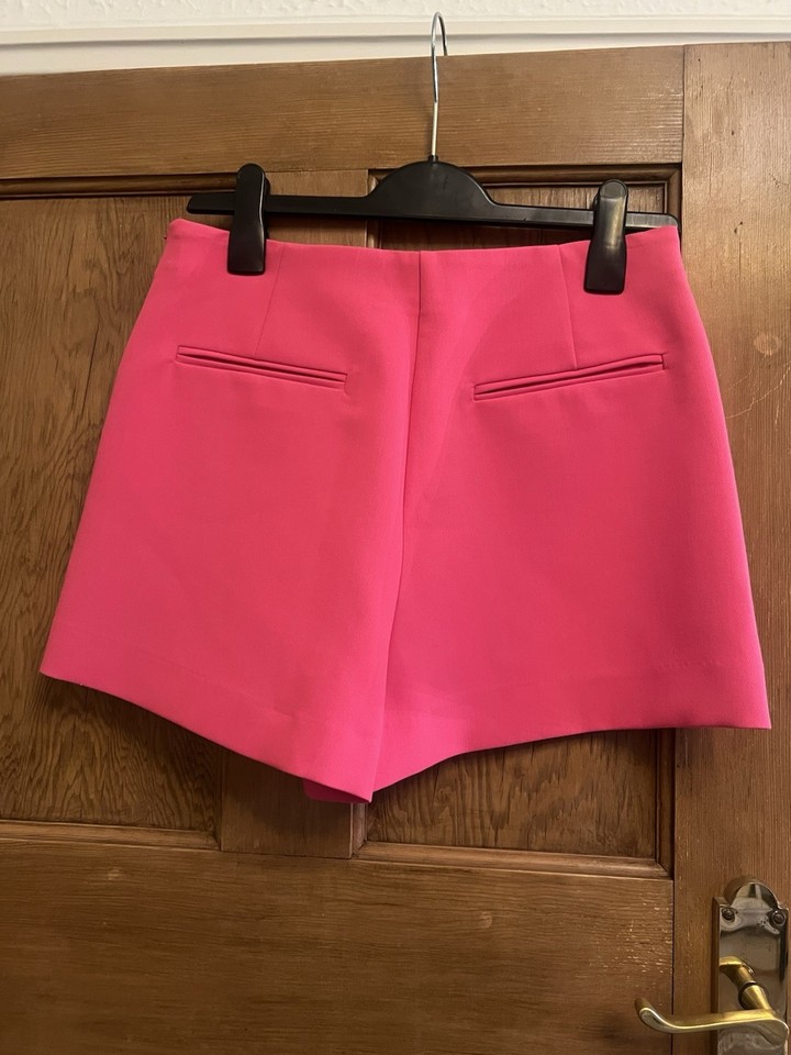 Zara Women's Shorts Size Medium Side Zip Fuchsia Pink Skort Summer ...