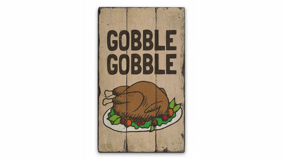 Gobble Gobble Rustic Distressed Sign, Personalized Wood Sign | eBay