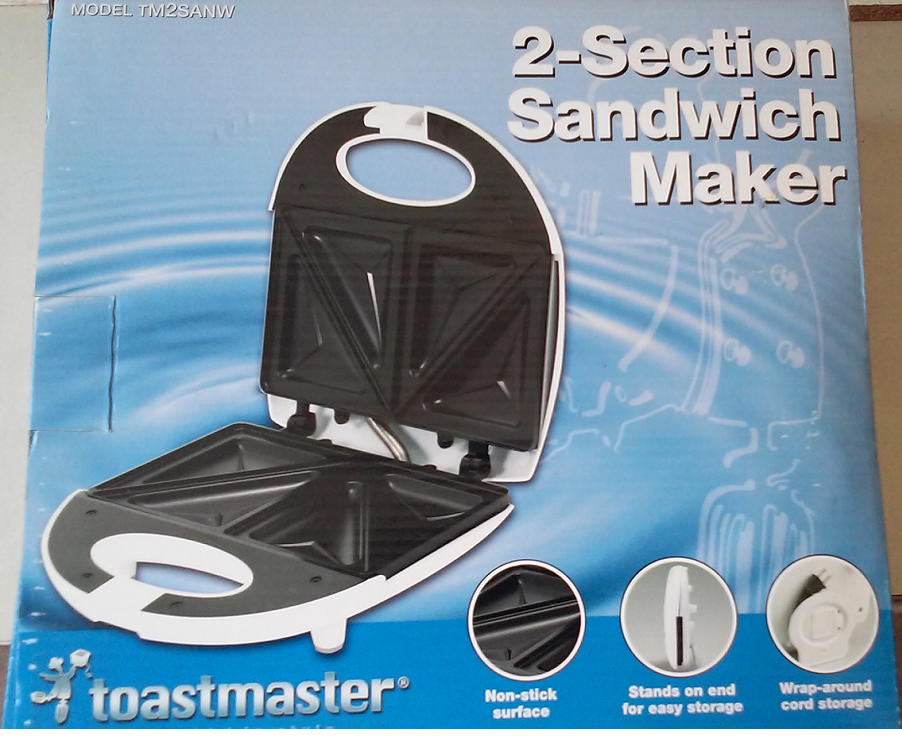 Toastmaster 2 Section Sandwich Maker TSM2SANW Non-stick Storage Wrap ...
