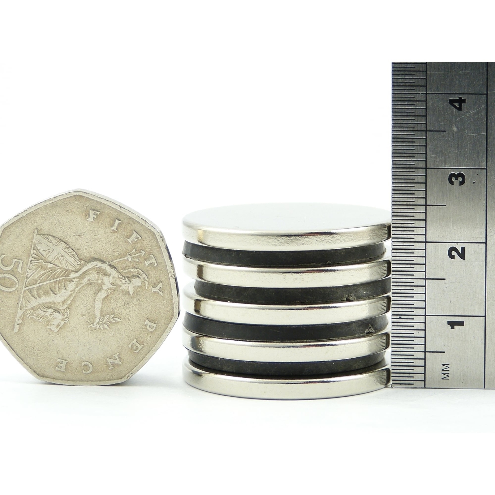 N45 30mm dia x 3mm large thin Neodymium disk magnets science DIY MRO ...