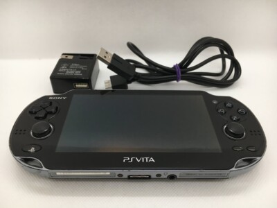 [Very Good] PSP Vita Crystal Black Wi-Fi OLED Console PCH-1000 w ...