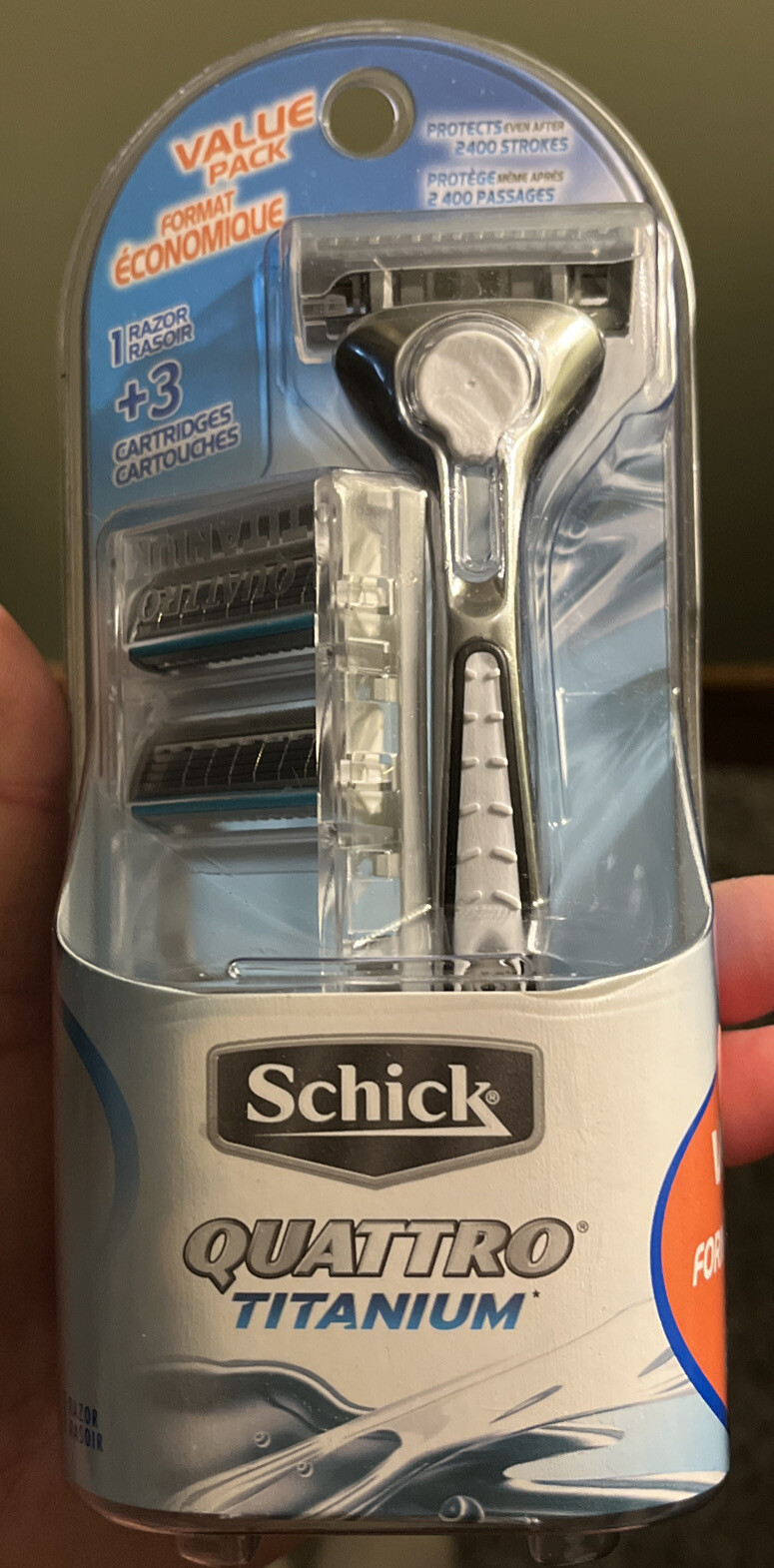 1 Schick Quattro Titanium Razor & Quattro Titanium 3 Catridges Total | eBay