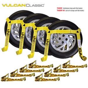 VULCAN Flat Bed Car Tie Down Kit, Wheel Tire Basket Strap - Set of 4 ...