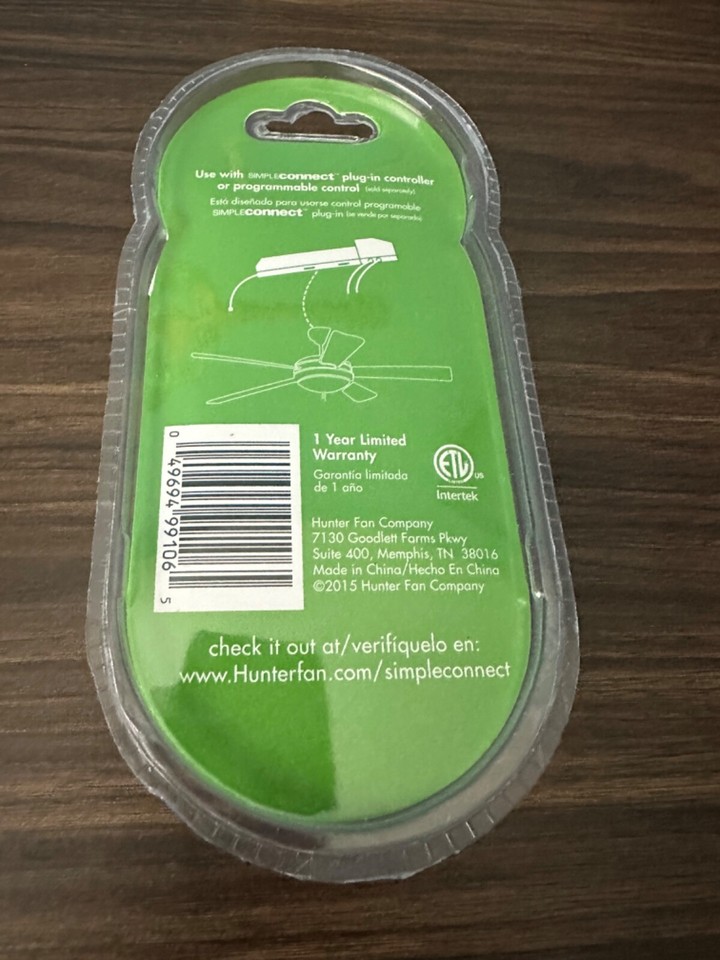 Hunter Simple Connect Add-On Ceiling Fan Receiver 99106 New Sealed ...