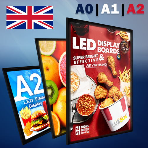 A0 A1 A2 | Slim LED Illuminated Wall Mounted Frame Poster Display Menu ...