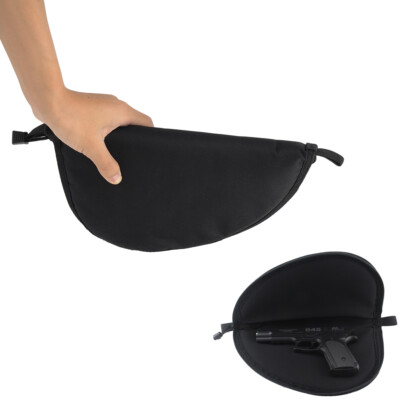Pistol Soft Padded Rug Case Hand Gun Storage w/ Zippered Carry Pouch ...
