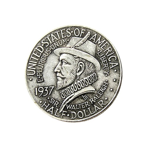 1937 ROANOKE Sr Walter Raleign COMMEMORATIVE Silver Half Dollar Coin | eBay