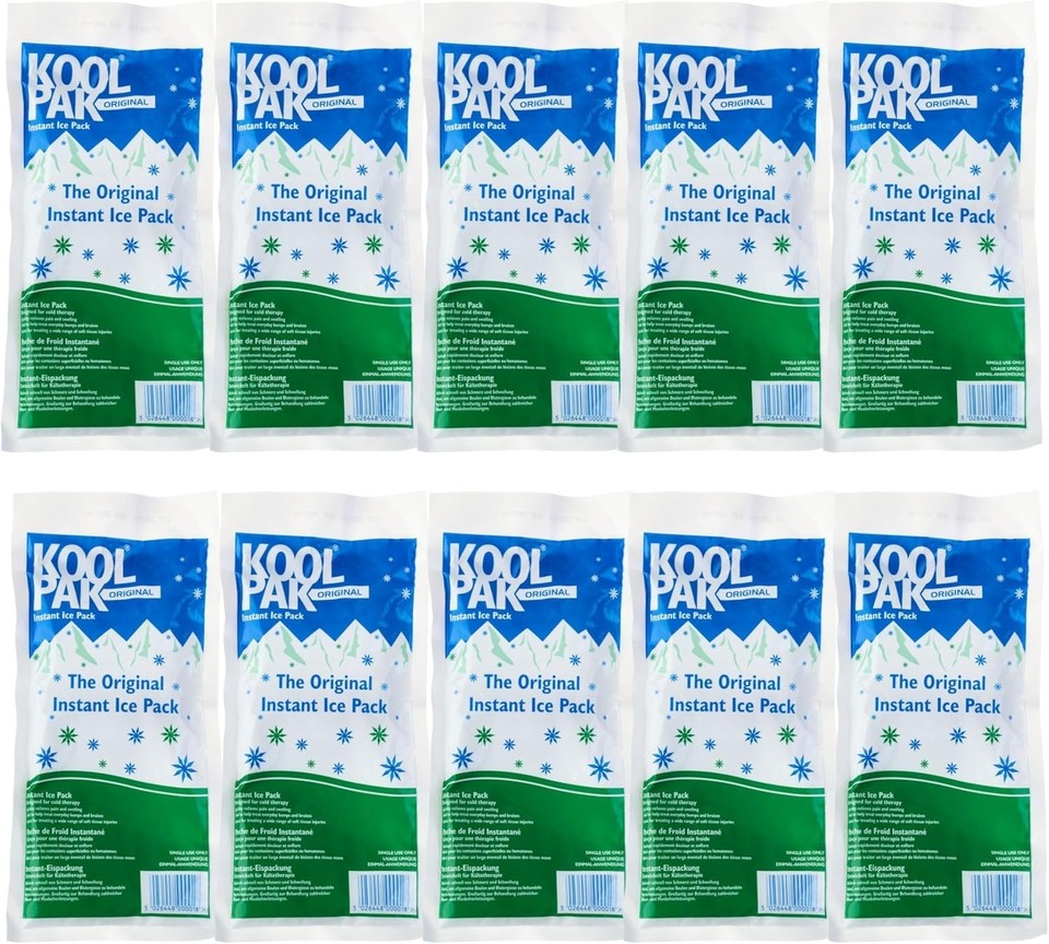 Koolpak Compact Instant Ice Packs Mini Ice Packs For Sports Injury Pain ...