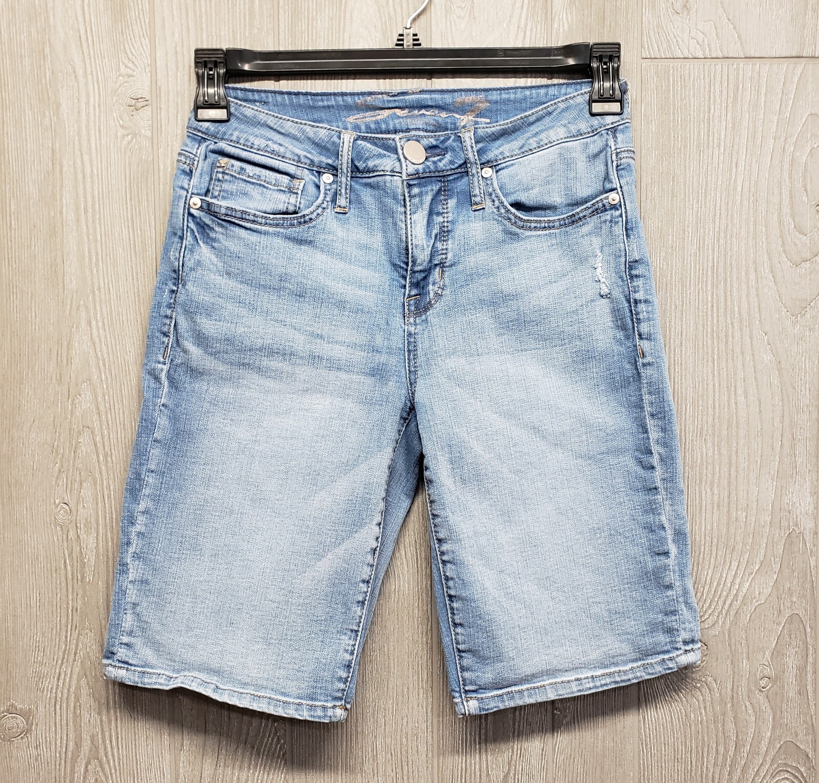 Seven 7 Shorts Womens 4 Bermuda Stretch Denim Light B… - Gem