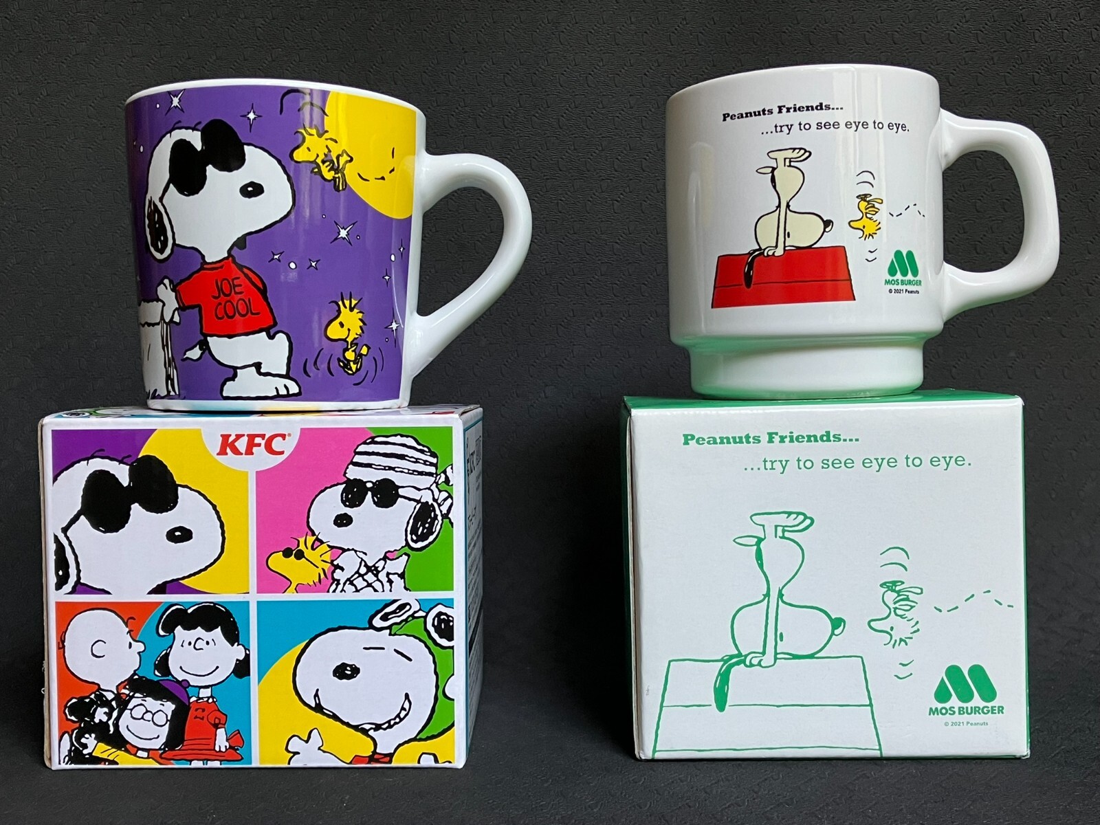 Limited PEANUTS / SNOOPY Mugs KFC Japan 2022 Joe Cool & Japanese MOS ...