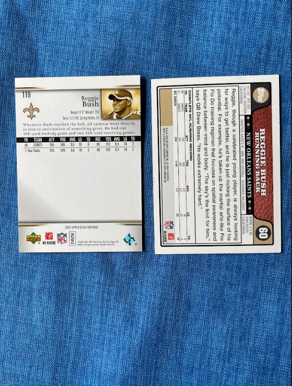 DCC: 2007 2008 Topps Upper Deck Reggie Bush 2-card lot New Orleans ...