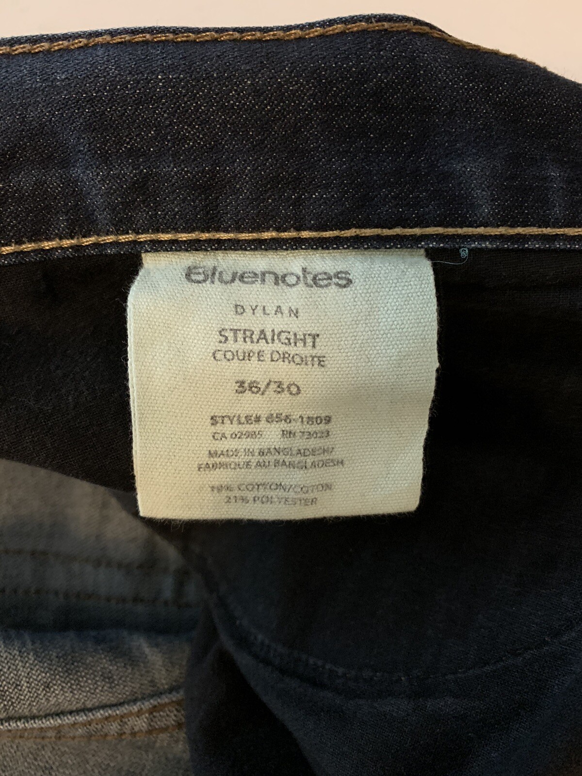 BLUENOTES Mens Jeans Sz 36x30 Dylan Denim Dark Wash Distressed Relaxed ...