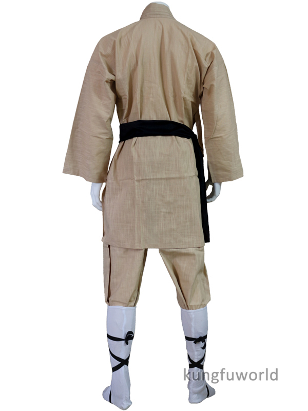 Beige Cotton Shaolin Monk Robe Martial arts Uniform Tai chi Kung fu ...