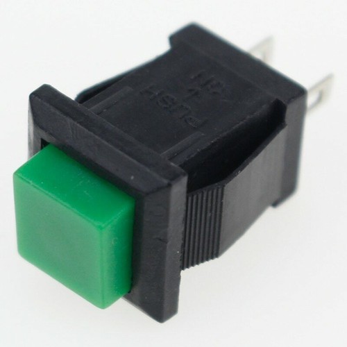 2x Square Push Button Switch 2-Pin Locking/Latching Green ON/OFF 12VDC ...