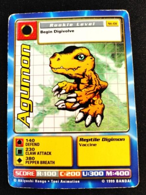 Digimon Agumon Rookie Level St-01 Mint | eBay