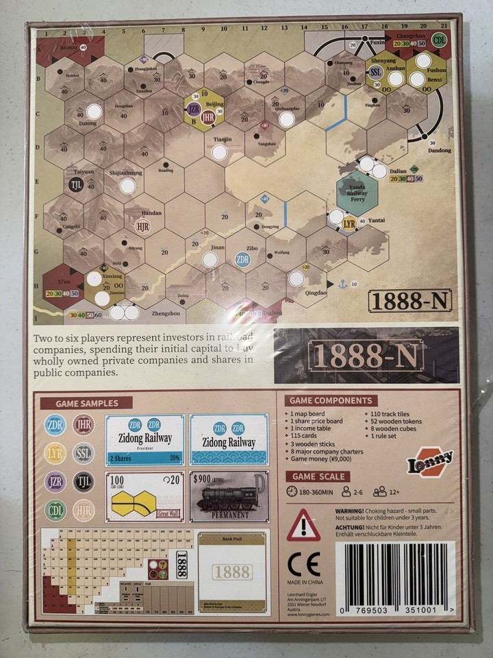Lonny Games Board Game 1888-N New And Sealed 18XX Train | eBay