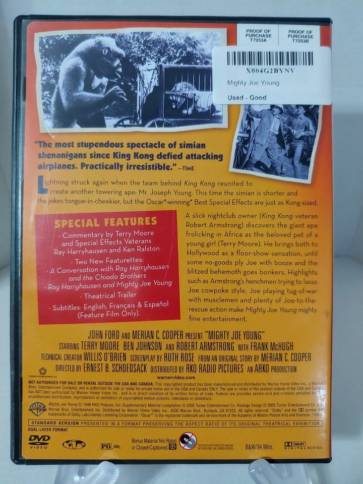 Mighty Joe Young (DVD, 1949) -(LIBRARY EDITION) DVD 53939725322| eBay