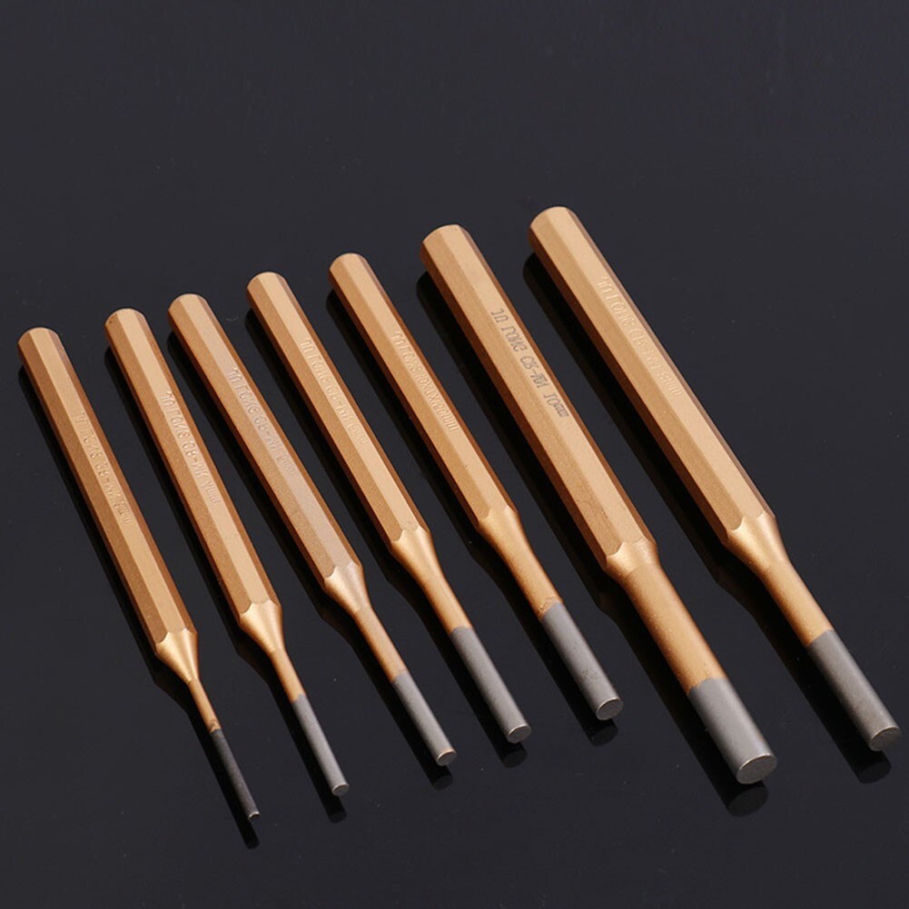 Heavy Duty Cylindrical Chisel Round Head Center Punch Chisel Pack 6pcs ...