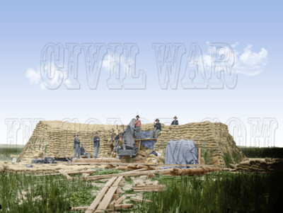 Swamp Angel Marsh Battery Parrott rifle gun cannon color Civil War ...