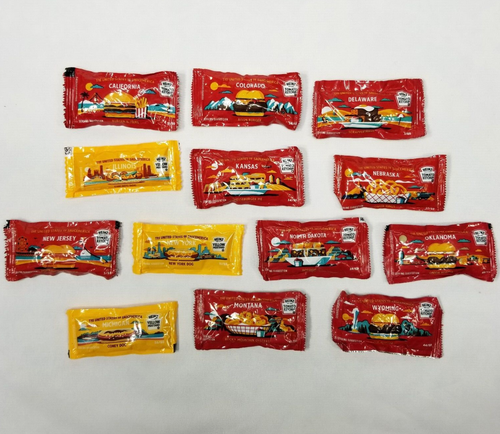 Heinz United States Of Saucemerica Lot Of 13 Packets Ketchup Mustard ...
