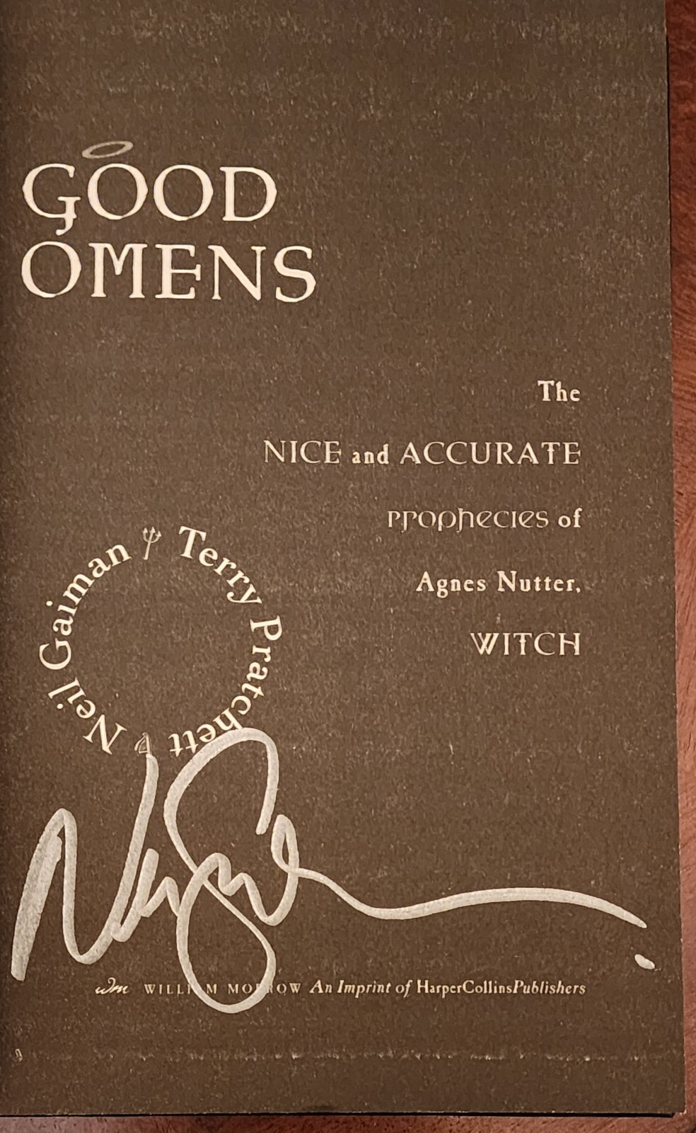 Neil Gaiman Hand Signed Good Omens Hardcover Book Amazon Hit Series ...
