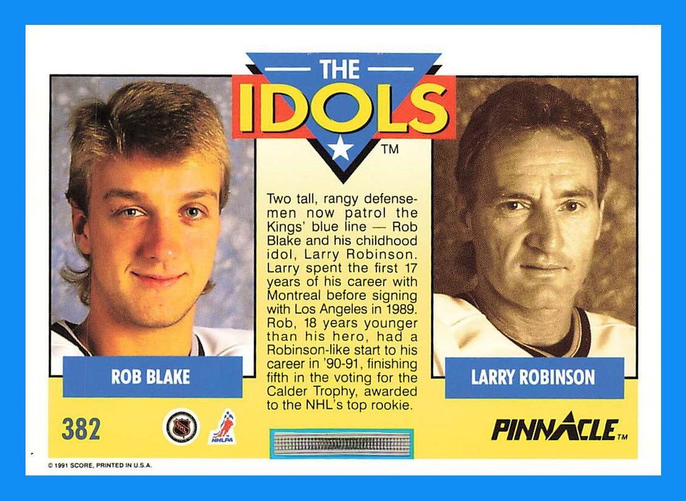 Rob Blake / Larry Robinson #382 1991-92 Pinnacle Los Angeles Kings | eBay