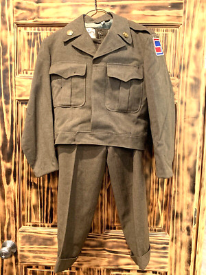WW2 ORIGINAL 69th INFANTRY DIVISION ARMY GREEN WOOL UNIFORM (EBY) | eBay
