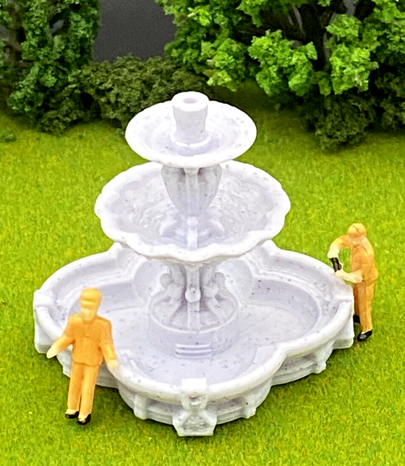 Large 3 Level Fountain 3D Printed in Marble Filament - HO Scale ...