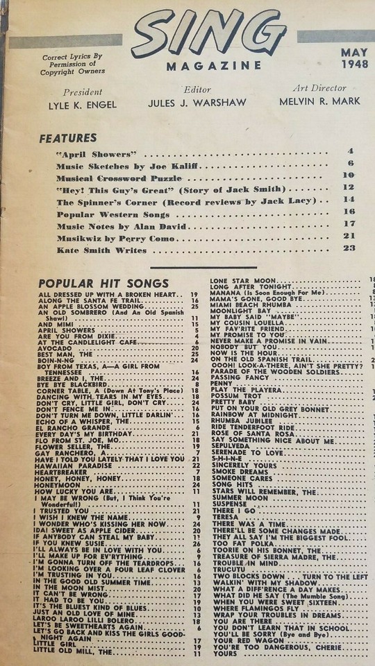 May 1948 SING Magazine Lizabeth Scott Cover | eBay