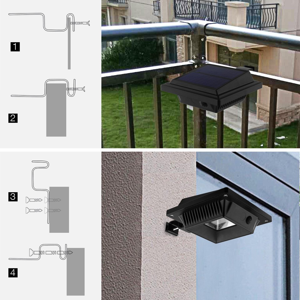 25LEDs Solar Powered Motion Sensor / Light sensor Outdoor Fence Gutter ...