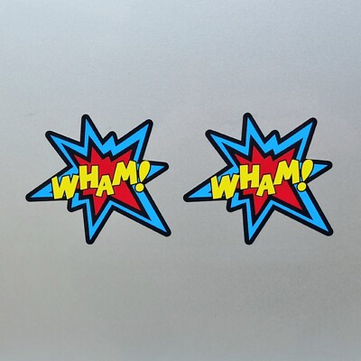 2x Small Wham Splat Retro Comic Book Cartoon Vinyl Sticker For Car Van ...