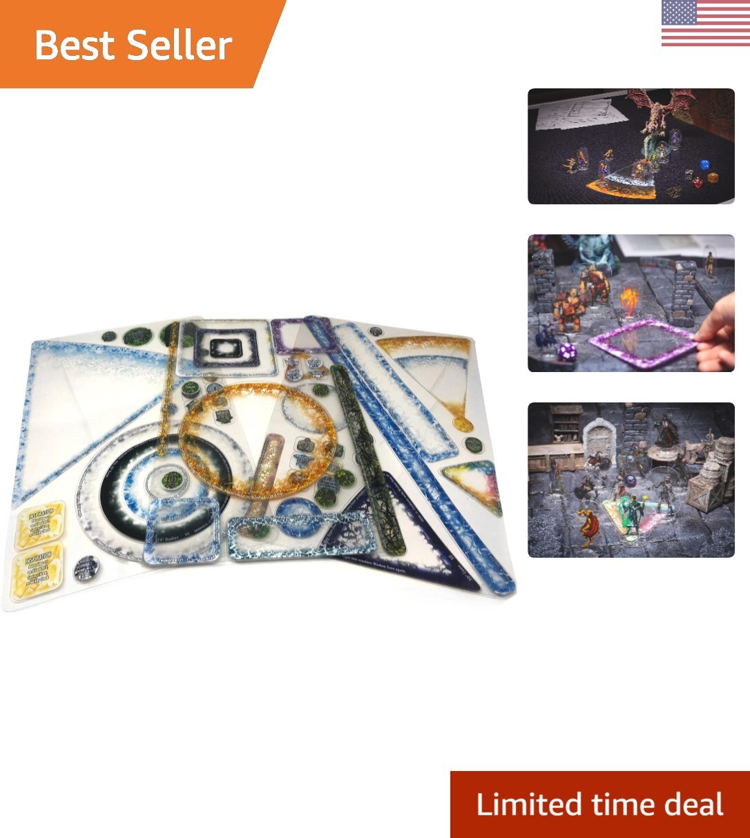 Spell Effects Templates for D&D 5E; 24pc Markers for AOE Spells with ...