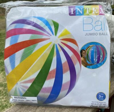 Jumbo Beach Ball, Intex 42" Striped Beach Ball | eBay