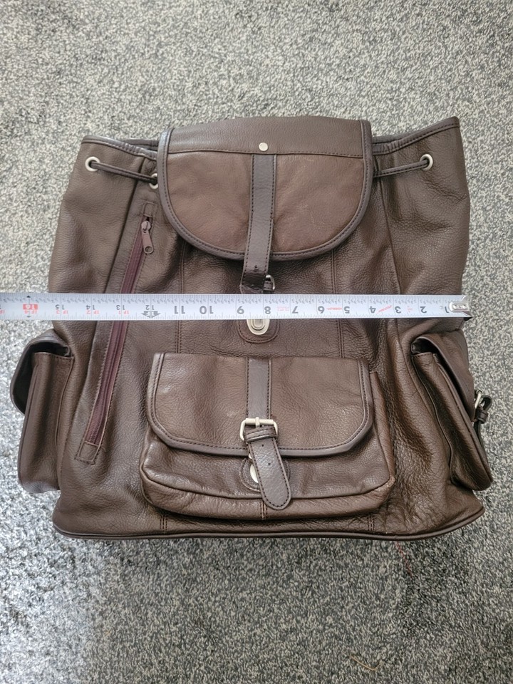 Genuine Leather Unisex Backpack Shoulder Vintage Bucket Brown Bag | eBay