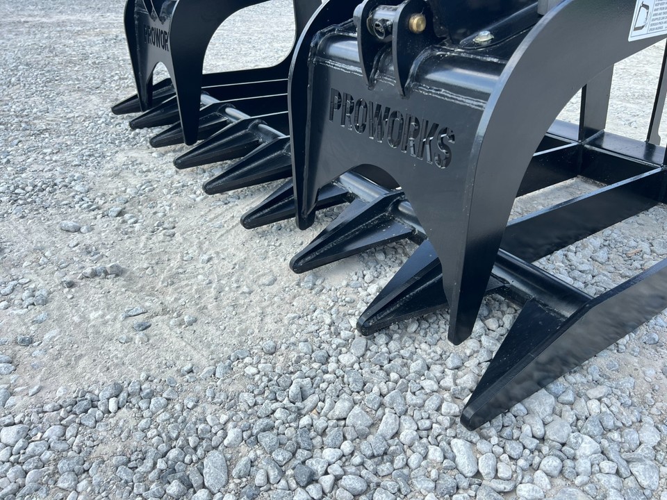 72" Root Rake Grapple Extreme Duty Dual Cylinder Attachment Fits Skid ...